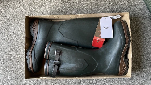 BRAND NEW AIGLE Parcours 2 ISO Neoprene Lined Wellington Boots size 10. ...