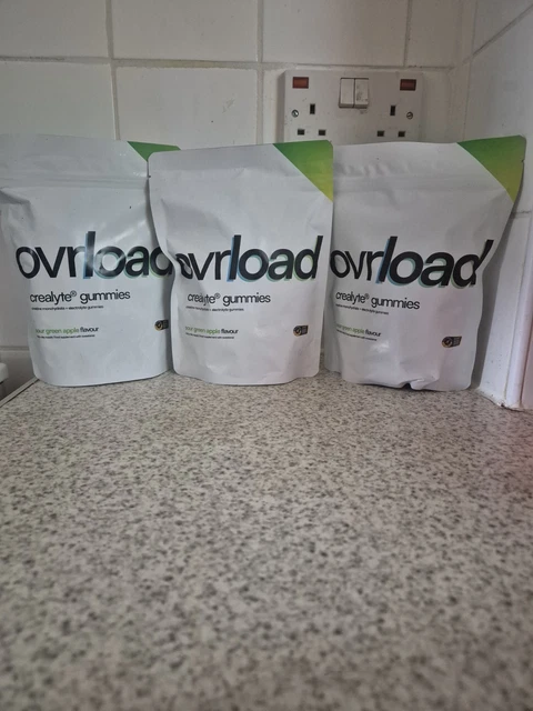 OVRLOAD CREALYTE GUMMIES SOUR GREEN APPLE Creatine & Electrolyte ...