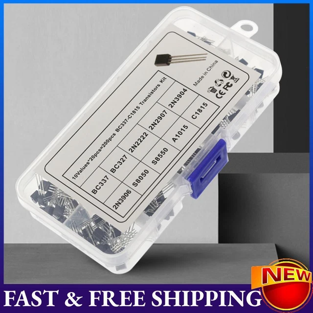 200 PZ KIT transistor 10 valori TO-92 PNP NPN BC327 BC337 2N2222 2N2907 2N3904 EUR 5,72 ...