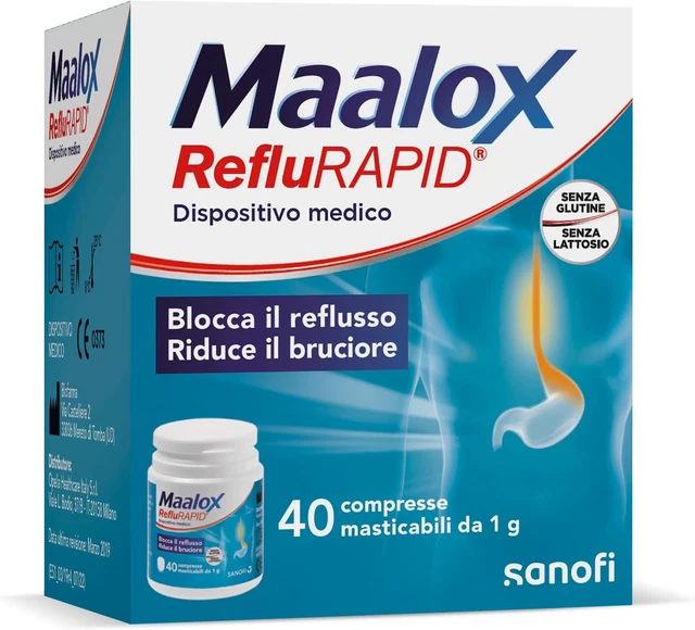 REFLURAPID, REFLUSSO, 40 Compresse, Senza Lattosio, Senza Glutine EUR ...