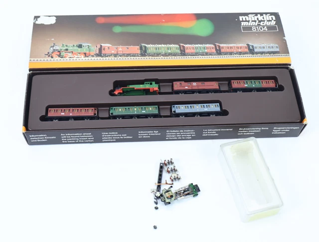 MÄRKLIN Z 8104 Personenzug Set mit Dampflok T12 KPEV / Bastler EUR 48 ...