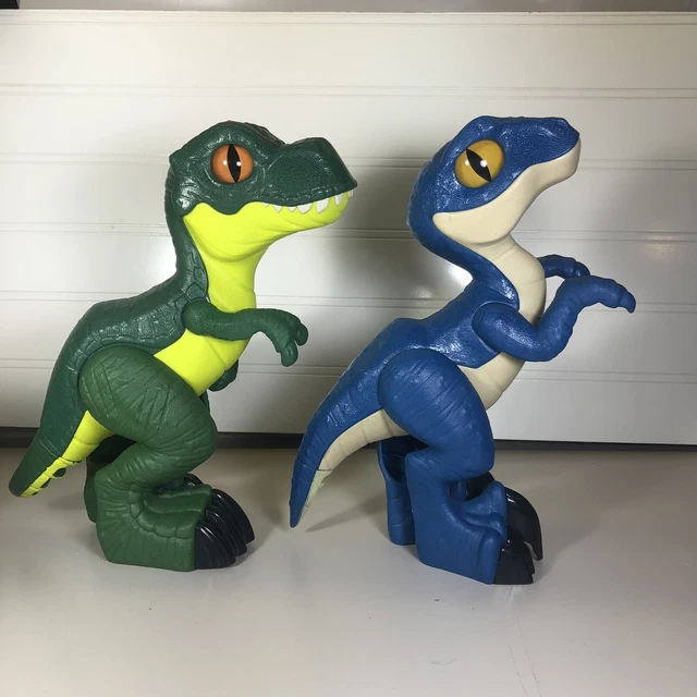 FISHER-PRICE IMAGINEXT JURASSIC World T. Rex/Raptor 9”XL, Dinosaur ...