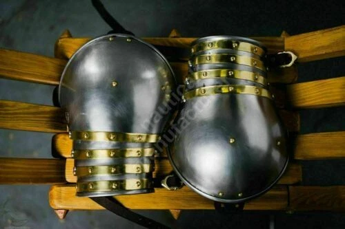 MEDIEVAL KNIGHT ARMOR Chur burg Shoulder Pauldrons With Brass Trims ... MEDIEVAL KNIGHT ARMOR Chur burg Shoulder Pauldrons With Brass Trims ...