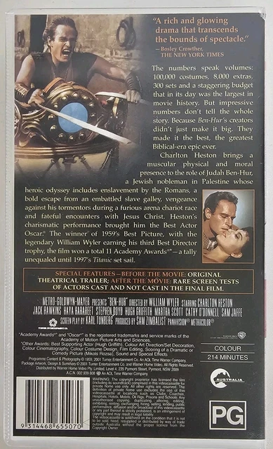 BEN-HUR | SPECIAL Edition VHS Video Cassette Tape 1959 Charlton Heston ...