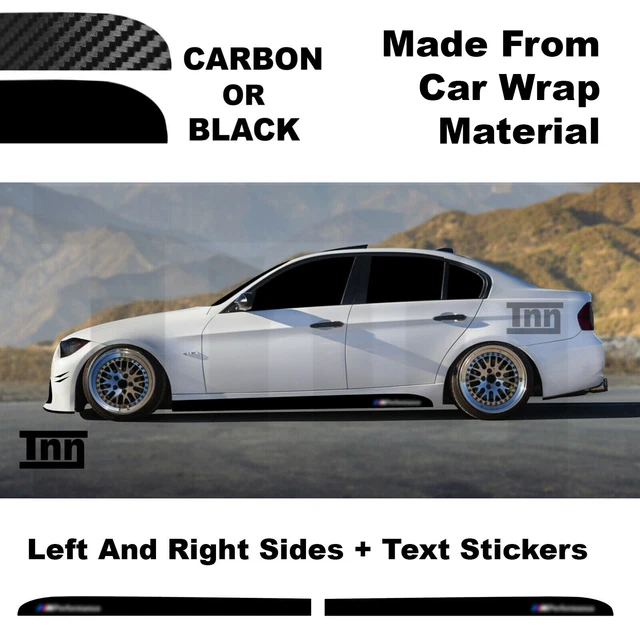 SIDE SKIRT STICKERS For BMW E90 E91 E92 3 Series M Performance Black Or ...