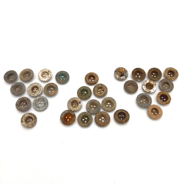 WW2 GERMAN ARMY Utility Buttons Lot Of 30 Shirt Buttons Original #1 £18 ...