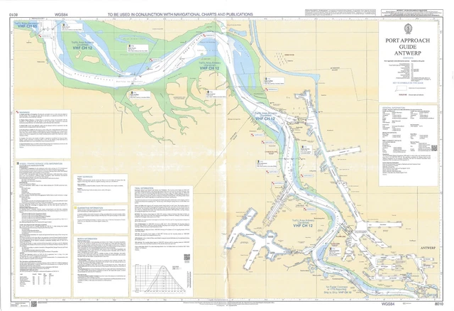 8010 PORT APPROACH Guide Antwerp Chart Map Wall Marine Maritime Paper ...