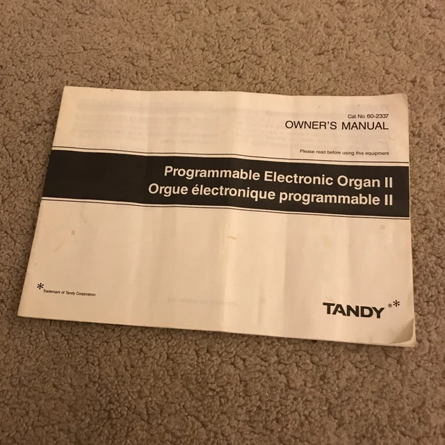 TANDY PROGRAMMABLE ELECTRONIC organ II Keyboard vintage Owner’s Manual ...