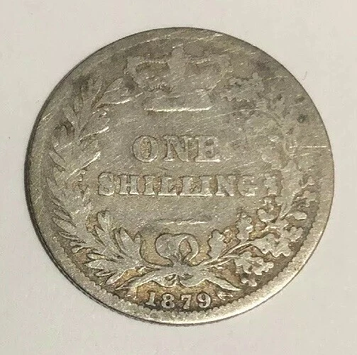 ONE SHILLING 1879 Silver Coin Queen Victoria Great Britain $25.00 ...