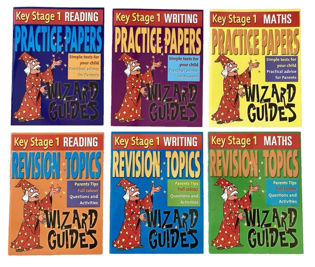 WIZARD GUIDES BOOKS Set x 6 Key Stage 1 KS1 Reading Writing Maths ...
