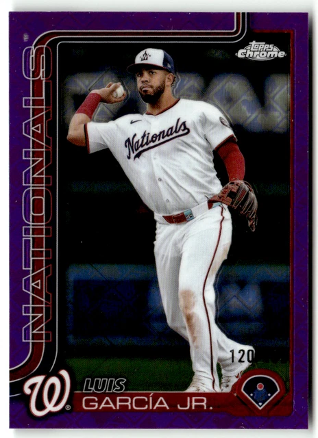 TOPPS CHROME MLB 2025 No. 269 Luis Garcia Jr. Refractor Logo Morado 120 ...