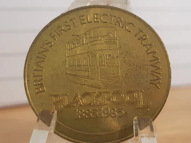 BLACKPOOL BRITAINS FIRST Electric Tramway NATIONAL SAVINGS TOKENS 1885. ...