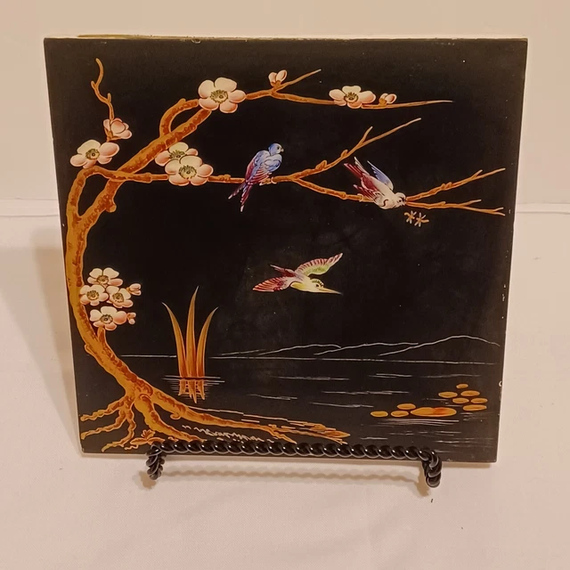 ANTIQUE MINTON'S CHINA Works England Rare Hand Painted 1891 Tile ...