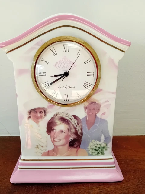 PRINCESS DIANA CLOCK By Danbury Mint 18cm Tall, Good Working Condition ...
