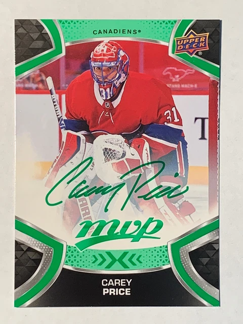 2021-22 UD MVP Green Script CAREY PRICE Montreal Canadiens SP Card# 202 ...
