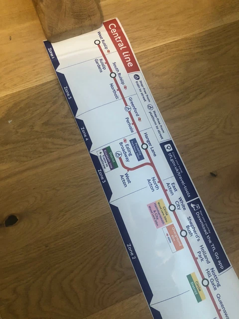 CENTRAL LINE TUBE Map 2022 London Underground Line Diagram £1.25 ...