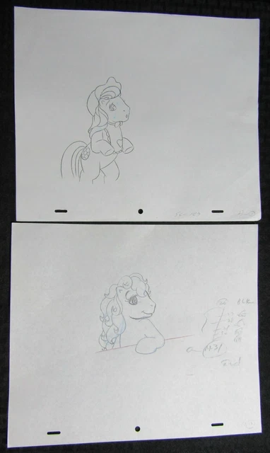 MY LITTLE PONY Cartoon Animation 12.5x10.5" Pencil Drawing LOT of 16 ...