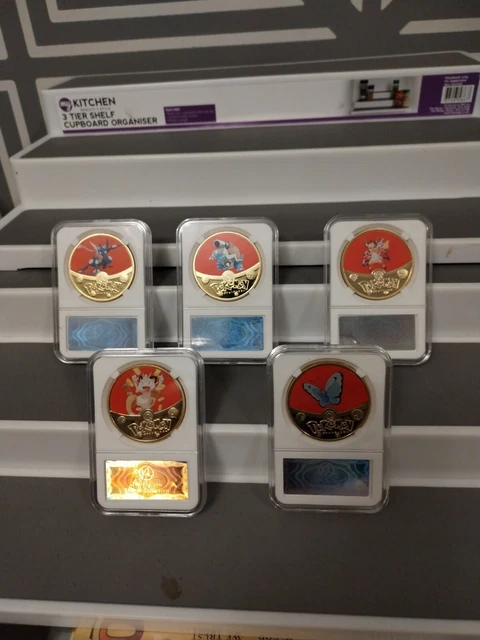 HOUSE CLEARANCE 5 Types Of Pokémon coins In Display Slabs Mint New ...