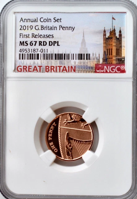 2019 1P ONE Pence NGC MS67 RD DPL Great Britain Coin UK Penny $66.48 ...