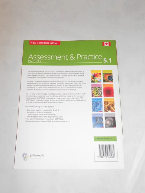 JUMP MATH GRADE 5 Assessment & Practice AP 5.1 by John Mighton New ...