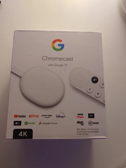 GOOGLE CHROMECAST WITH Google TV - White (GA01919-GB) £38.00 - PicClick UK