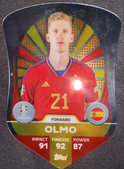 TOPPS MATCH ATTAX Uefa Euro 2024 Dani Olmo Pro Elite Shield Card #Sc 8 ...