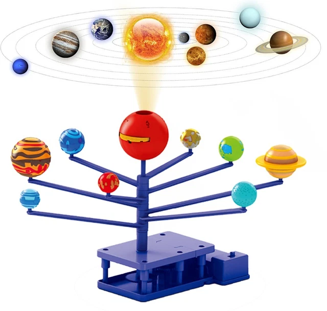 KIDS 3D SOLAR System Model Kit Galaxy Projector DIY Science Educational ...