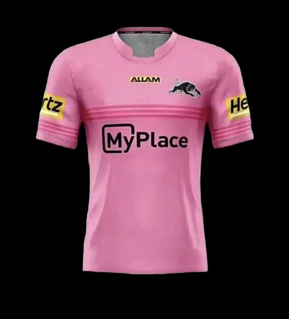 PENRITH PANTHERS JERSEY 2024 Men's Replica Away Pink Nrl Rugby League ...