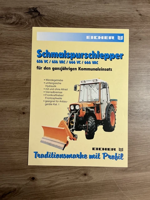 ORIG. EICHER SCHMALSPURSCHLEPPER Prospekt Traktor Schlepper Bulldog ...
