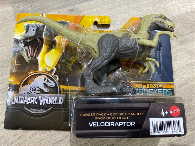 MATTEL JURASSIC WORLD Danger Pack Velociraptor Dino Trackers Dinosaur ...