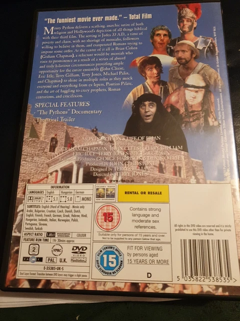 MONTY PYTHON'S LIFE Of Brian (DVD, 2003) EUR 5,81 - PicClick IT