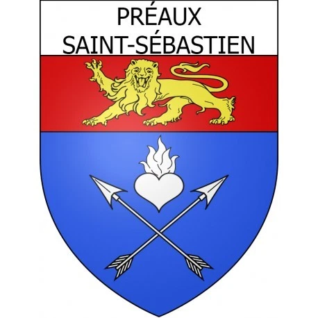 PRÉAUX-SAINT-SÉBASTIEN 14 VILLE Stickers blason autocollant adhésif Taille:12 cm EUR 3,99 ...