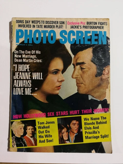 PHOTO SCREEN MAGAZINE March 1970 Dean Martin Elvis Presley Richard ...