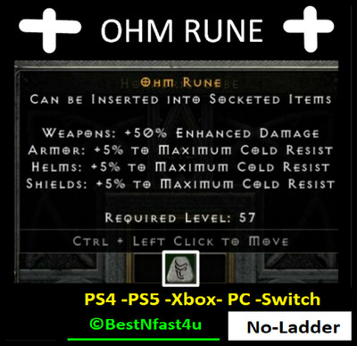OHM RUNE (CTA) PC-XBOX-PS4-PS5-SWITCH Diablo 2 Res D2R Softcore £8.96 ...