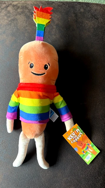 BNWT ALDI 2025 🌈KEVIN The CARROT 🥕 PRIDE🌈Plush Toy £6 SALE Released 01. ...