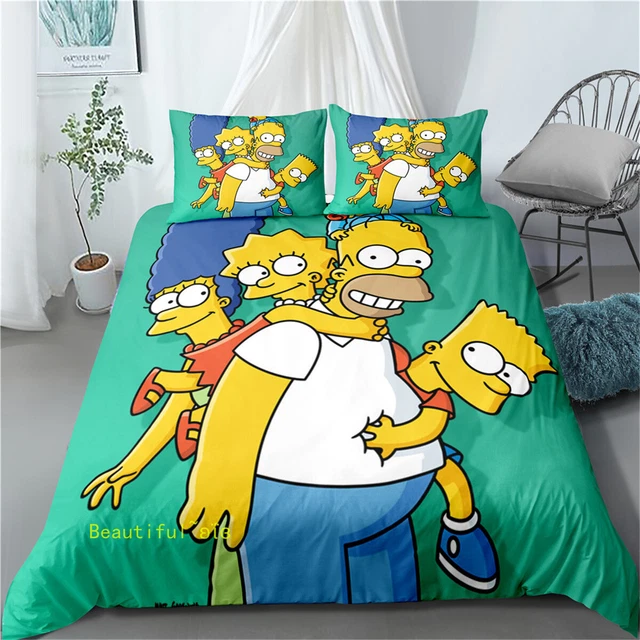 LINEN THE SIMPSONS Single/Double/Queen/King Bed Quilt Doona Duvet Cover ...