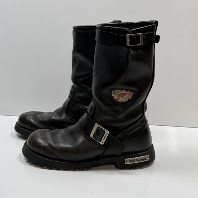 RED WING SHOES 970 Motorcycle Engineer Biker Boots Size UK 8 EU 42 US 9 ...