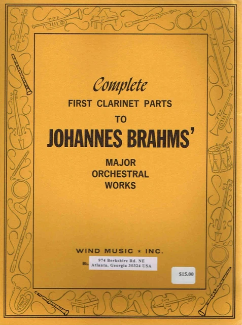 COMPLETE FIRST HORN Parts to Johannes Brahms' Major Orchestral Works ...