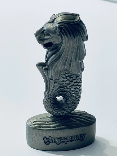 SINGAPORE MERLION LION Cast Metal Paperweight Mythical Creature 7,5 cm ...
