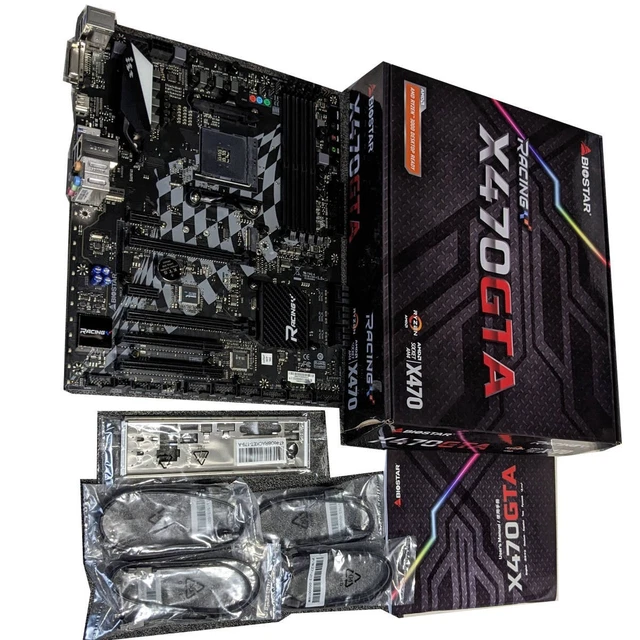 BIOSTAR X470GTA AM4 Motherboard PCI Slot Used Basic BIOS Socket AM4 £ ...