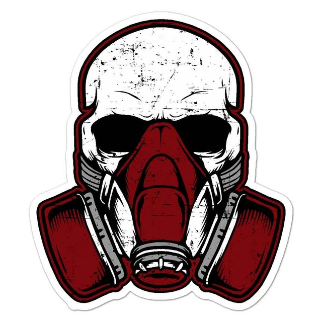 SKULL GAS MASK, Vinyl Decal Sticker, Indoor Outdoor, 3 Sizes, #7593 $5. ...