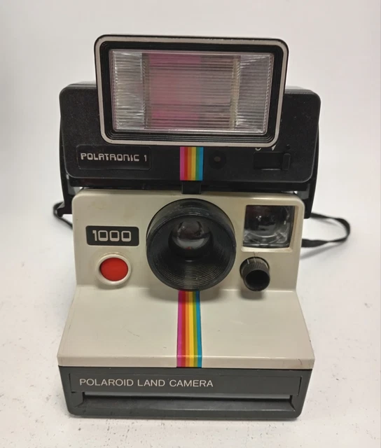 POLAROID LAND CAMERA 1000 With Polatronic 1 Flash Attachment For SX-70 ...