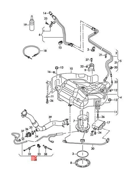 NEW AUDI A6 Metering Line For Reducing Agent Injector 4G0131984Ae ...