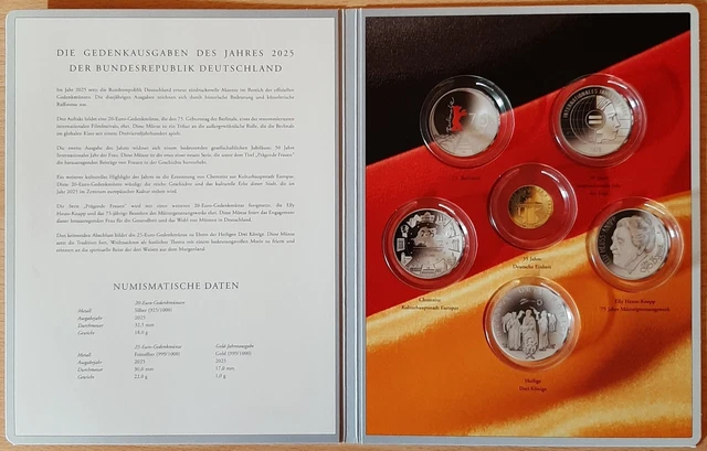 MÜNZALBUM SAMMELMAPPE FOLDER für 20 Euro Gedenkmünzen 2025 MDM Neu ...