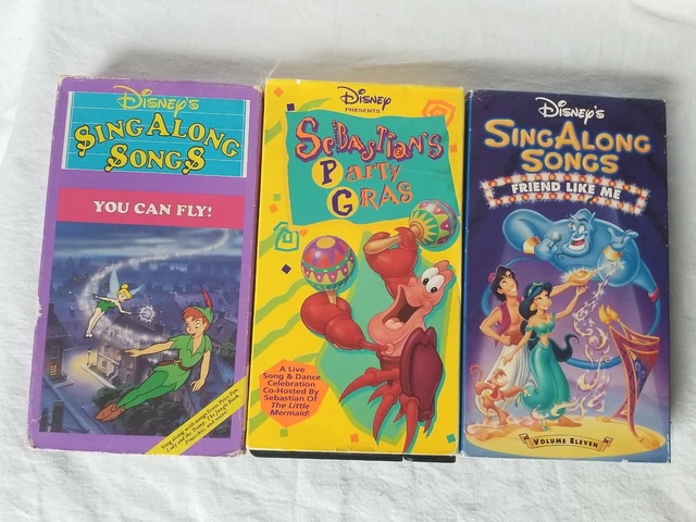 NASTRI VHS DISNEY'S Kid Sing Along Songs con maniche - lotto di 3 ...