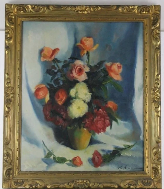 TABLEAU ANCIEN HUILE Bouquet de Fleurs Nature Morte EUR 350,00 - PicClick FR