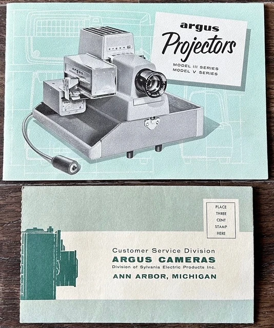 VINTAGE ARGUS PROJECTORS Instruction Manual Model III Series Model V ...