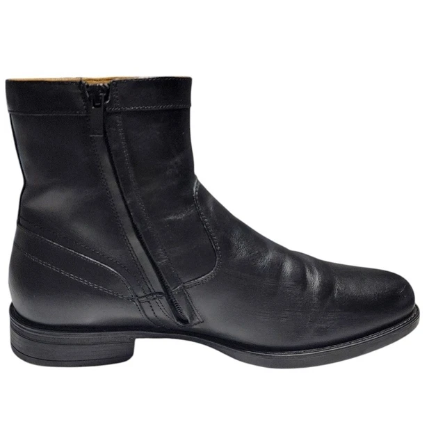 FLORSHEIM BLACK GENUINE Leather Zip Up Ankle Boots Mens Size 8.5 £31.19 ...