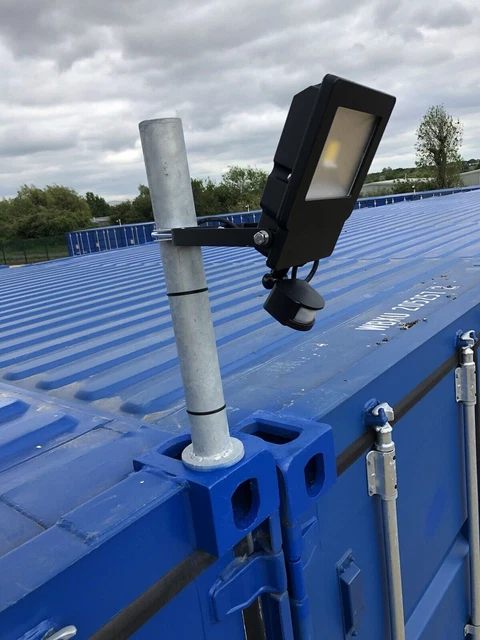HD GALVANISED SHIPPING Container Light/CCTV Bracket Post Toolless ...