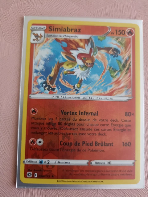 CARTE POKEMON SIMIABRAZ 026/172 Rare Reverse Epée et Bouclier 9 EB09 FR ...
